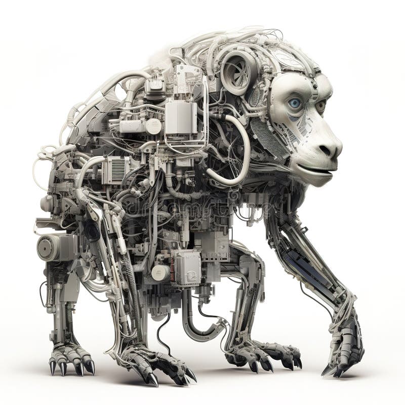 Image of Baboon Monkey that is a Futuristic Machine of the Future World ...