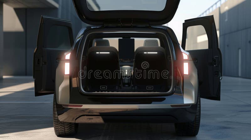 Black SUV Trunk Open, Daytime Stock Photo - Image of vehicle, modern ...