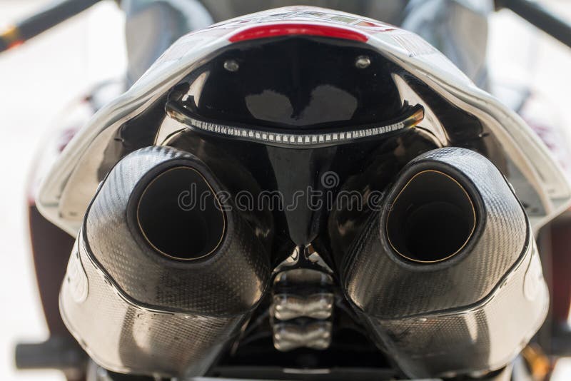 Image of Back of Motorcycle Stock Image - Image of pipe, independent ...