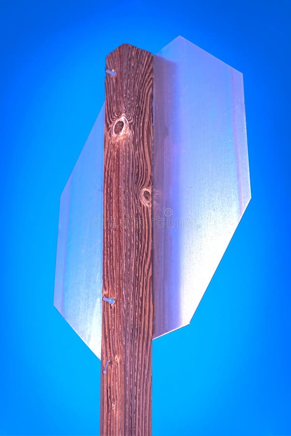 Back of a Stop Sign and a Blue Sky Background Stock Image - Image of ...