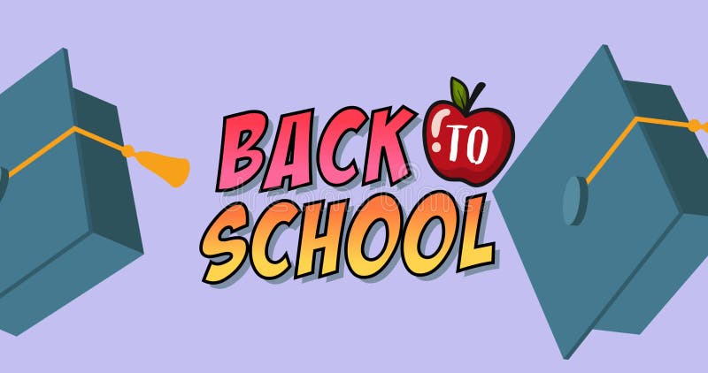 Image of Back To School Text Over School Icons Stock Illustration ...