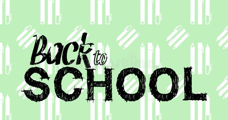 Image of Back To School Text Over School Icons Stock Illustration ...