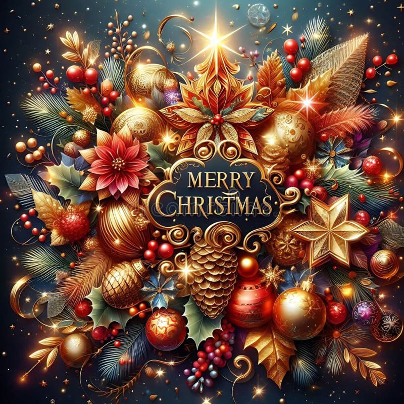 A Colorful and Ornate Decorative Design Celebrating a Luxurious Merry ...