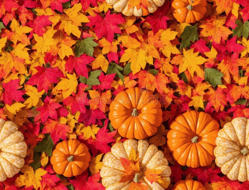 Fall Harvest Scene with Pumpkins - Seamless and Tileable Stock Image ...