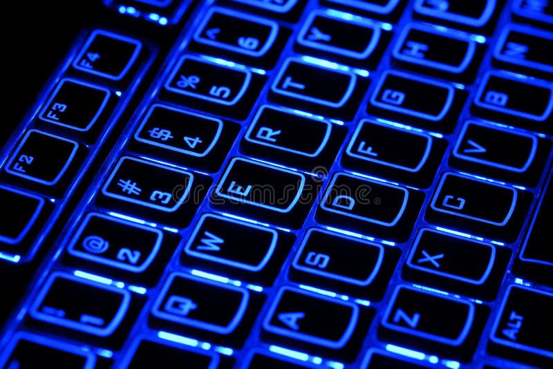 Image of a Backlit Keyboard. Stock Photo - Image of hardware, office ...