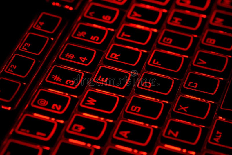 Image of a Backlit Keyboard. Stock Image - Image of blue, education ...