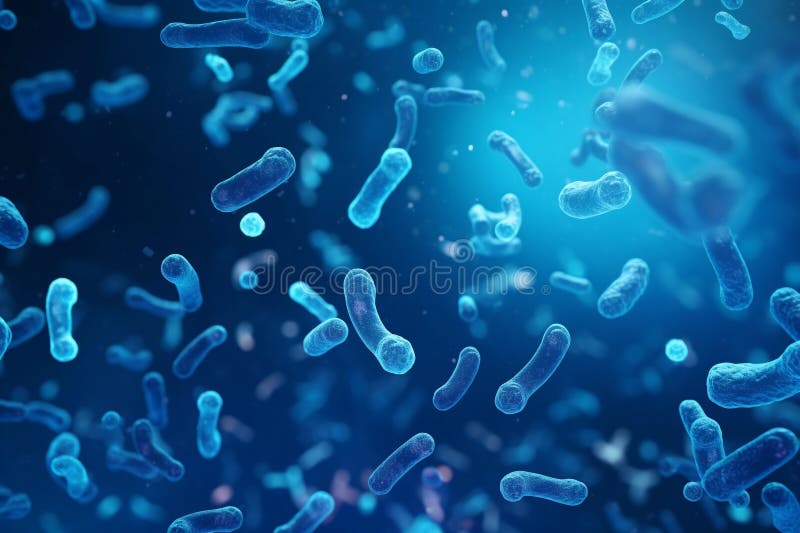 Image of Bacteria Blue Background Stock Illustration - Illustration of ...