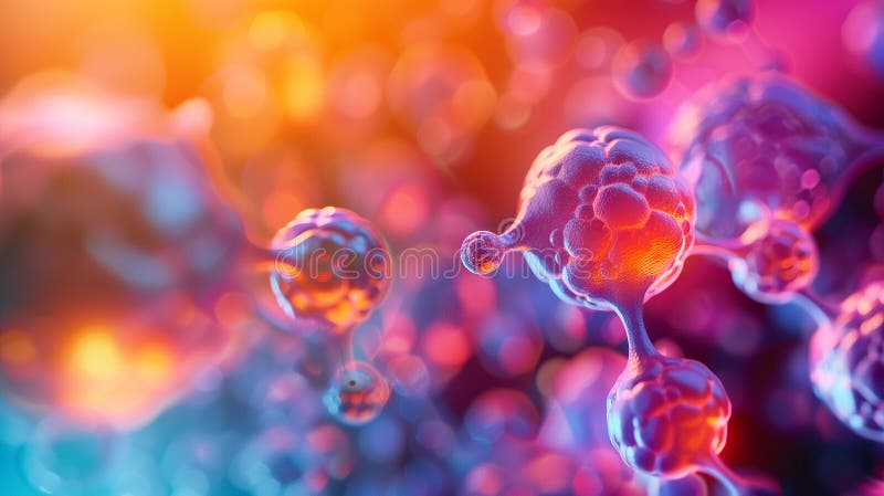 Image of Bacteria Under a Microscope, Cells with Virus or Bacteria ...