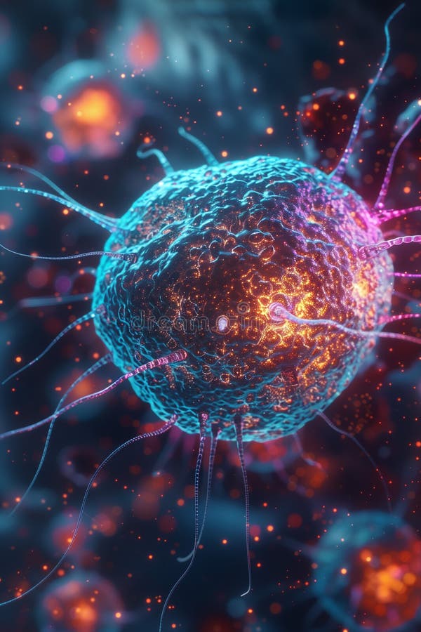 Image of Bacteria Under a Microscope, Science Banner Illustration ...