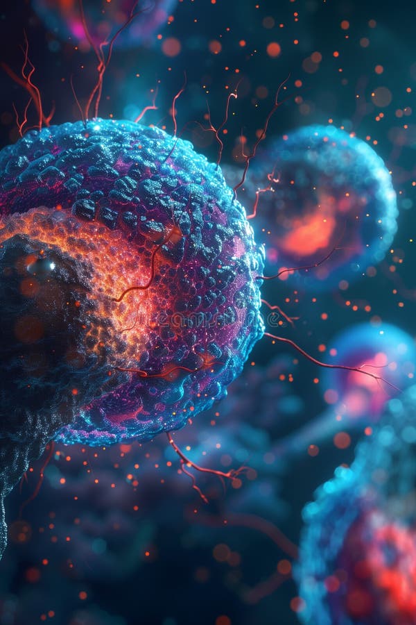 Image of Bacteria Under a Microscope, Science Banner Illustration ...