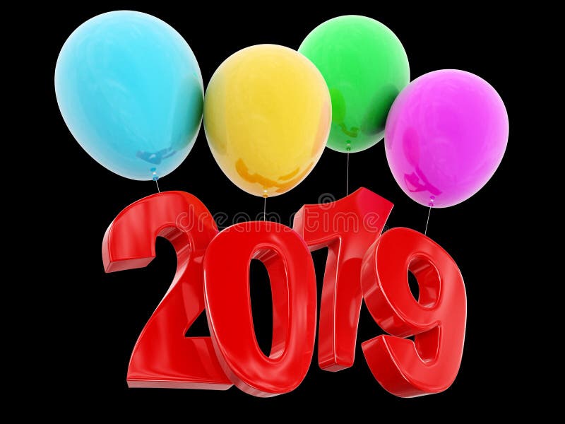 Image of 2019 on Balloons stock illustration. Illustration of ideas ...