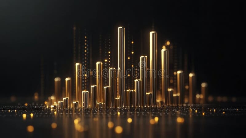 An Image of a Bar Graph Rendered in 3D with Ascending Bars, Each Bar ...