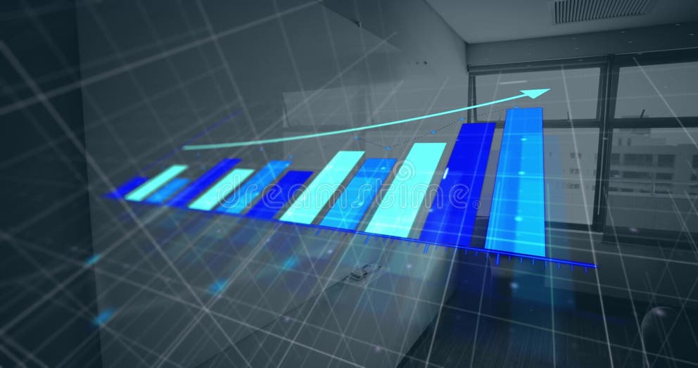 Image of Bar Graph Representing Growth Over Blank Whiteboard Mounted on ...