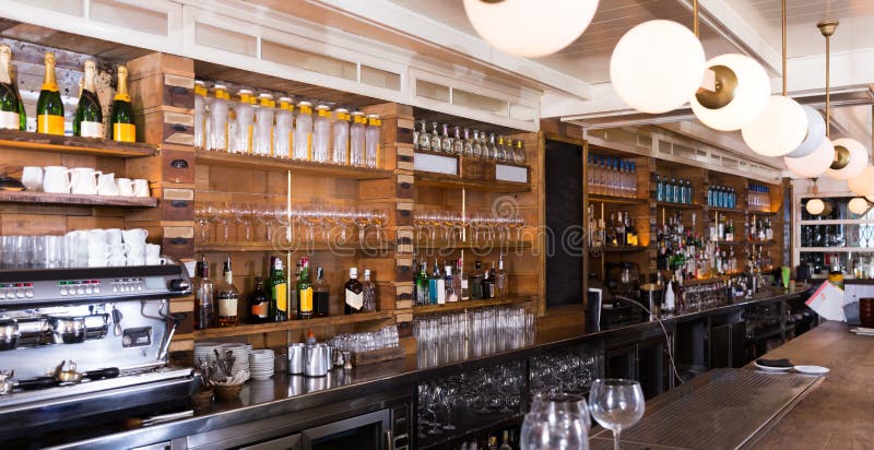 Image of Bar in Night Restaurant Editorial Photography - Image of dark ...