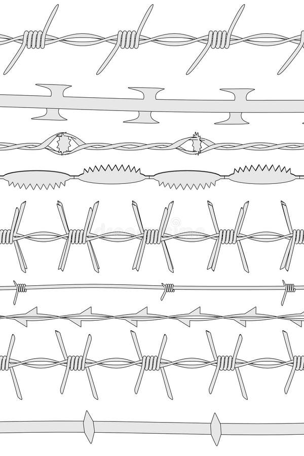 Image of barbed wire stock illustration. Illustration of fence - 35967080