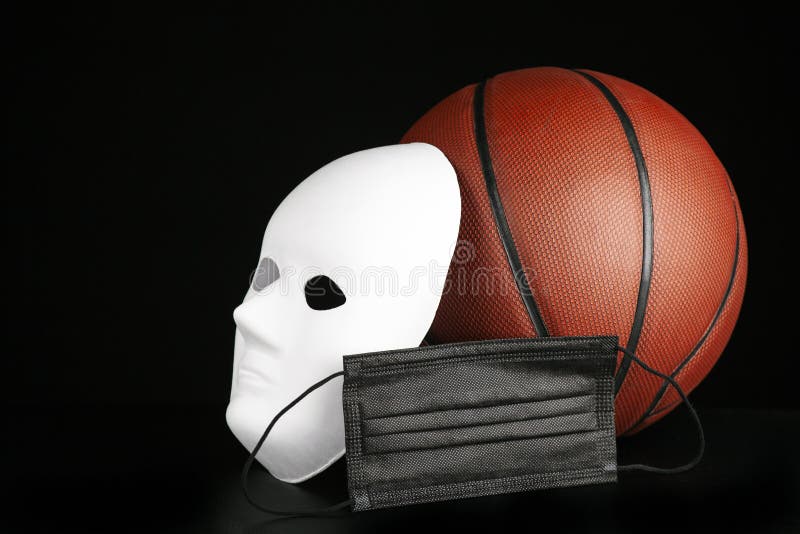 Image of Basketball Mask Dark Background Stock Photo - Image of health ...