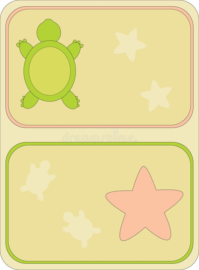 Image of Beach Elements, Turtles, Sand, Starfish Stock Illustration ...