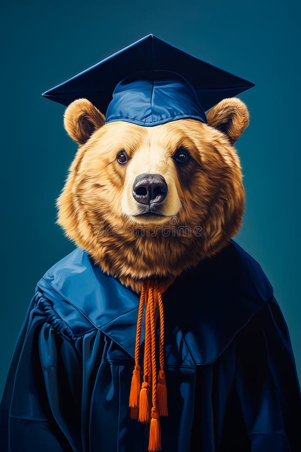 Image of Bear Wearing Graduation Cap and Gown. Generative AI Stock ...