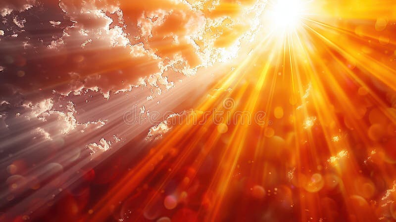 Golden Rays of Sunshine Breaking through Clouds Stock Illustration ...
