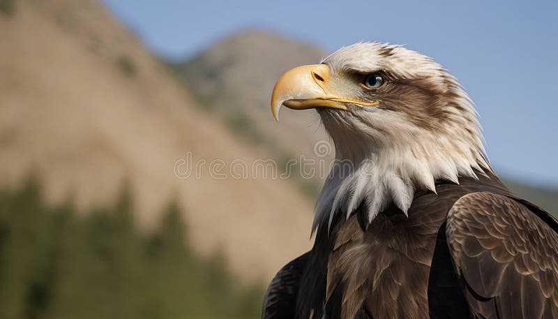 Beautiful and Almighty Bald Eagle Portrait Stock Image - Image of ...
