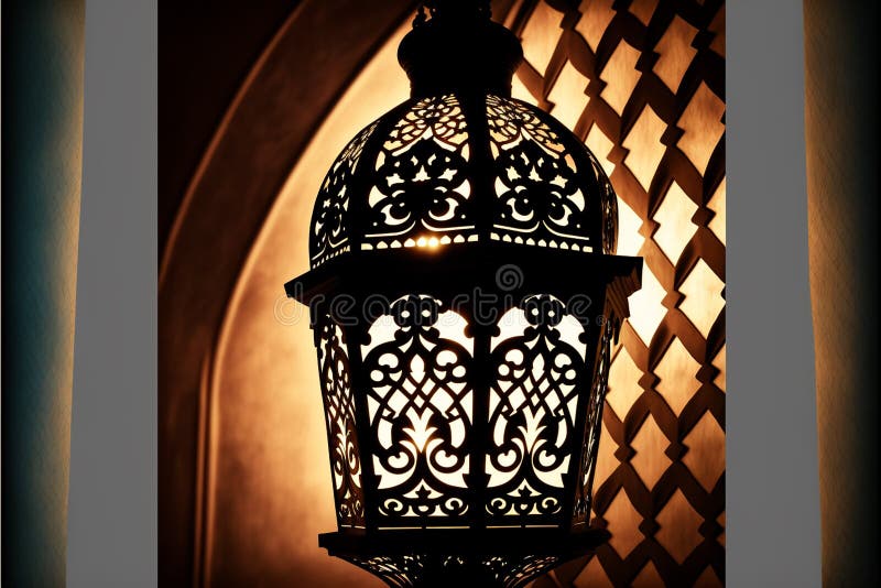 Image Beautiful Arabic Lantern in a Mosque Stock Illustration ...