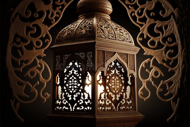 Image Beautiful Arabic Lantern in a Mosque Stock Illustration ...