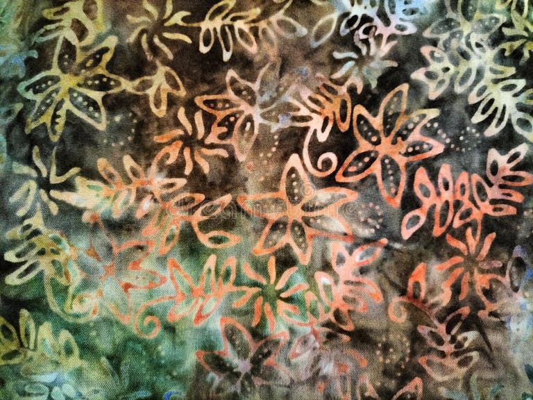 Image of Beautiful Batik Pattern with Flowers and Leaves Pattern Stock ...