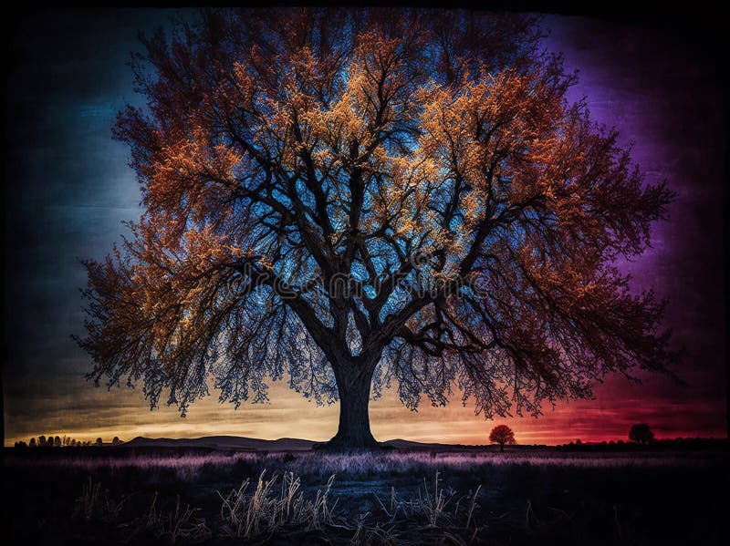 Bright color tree ai stock illustration. Illustration of nature - 272295716