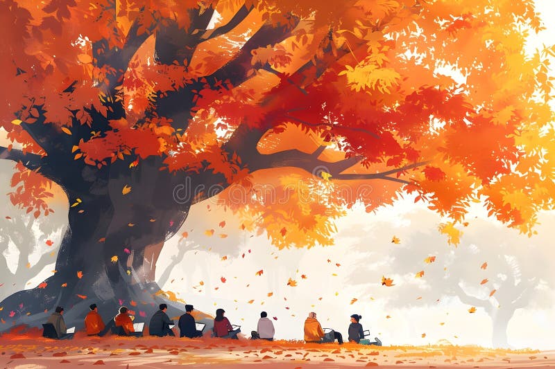 The Image is a Beautiful Fall Landscape. Writing Stock Illustration ...