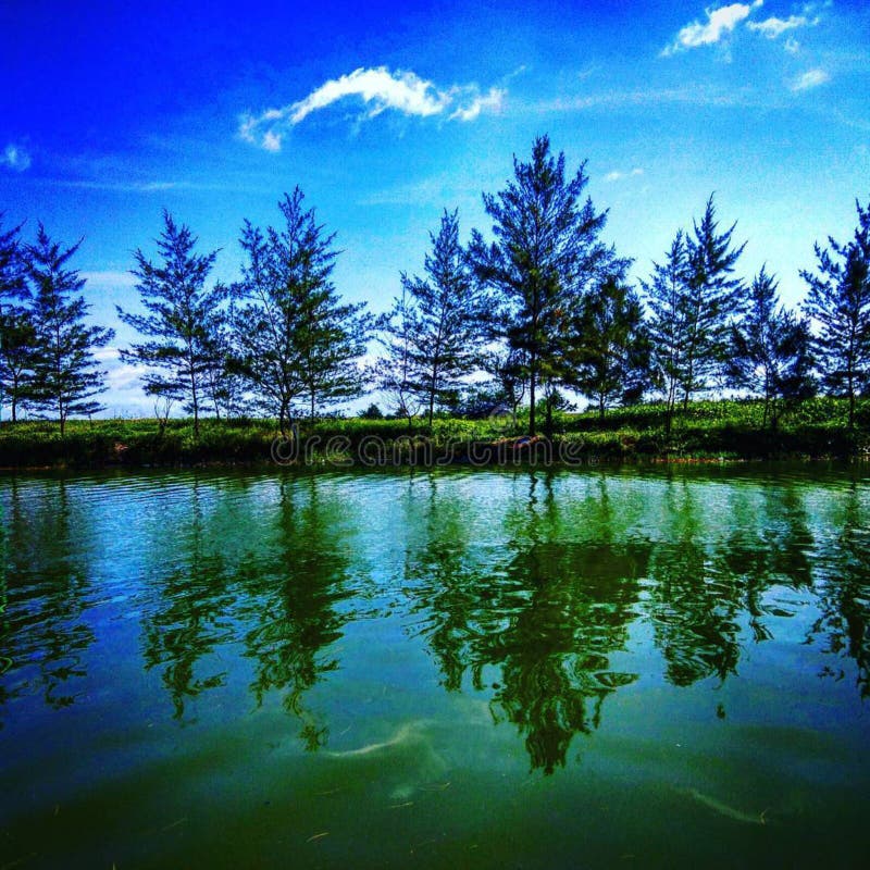 Image of Beautiful Laguna and Blue Sky Stock Photo - Image of lake ...