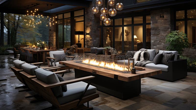 An Image of a Beautiful Outdoor Seating Area, with Several Luxurious ...