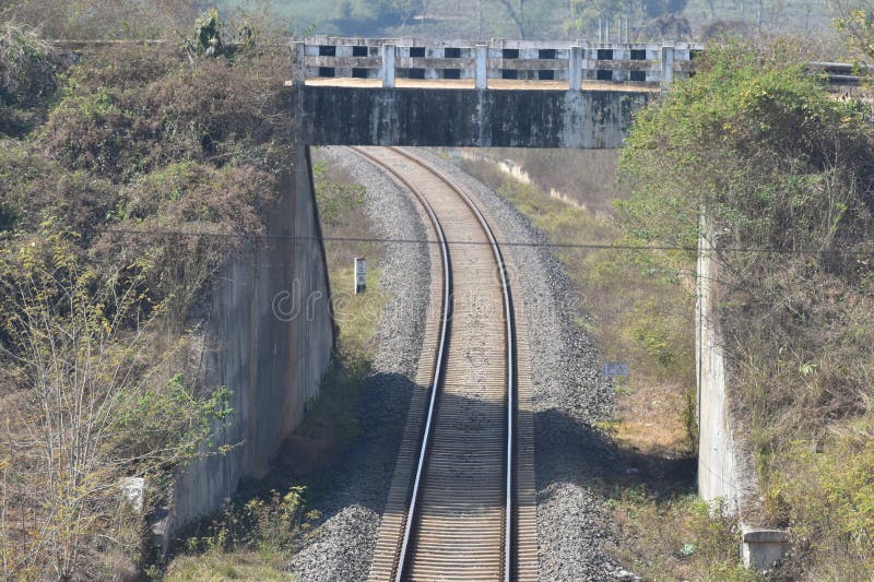 This is an Image of Beautiful Rail Line in India Stock Photo - Image of ...