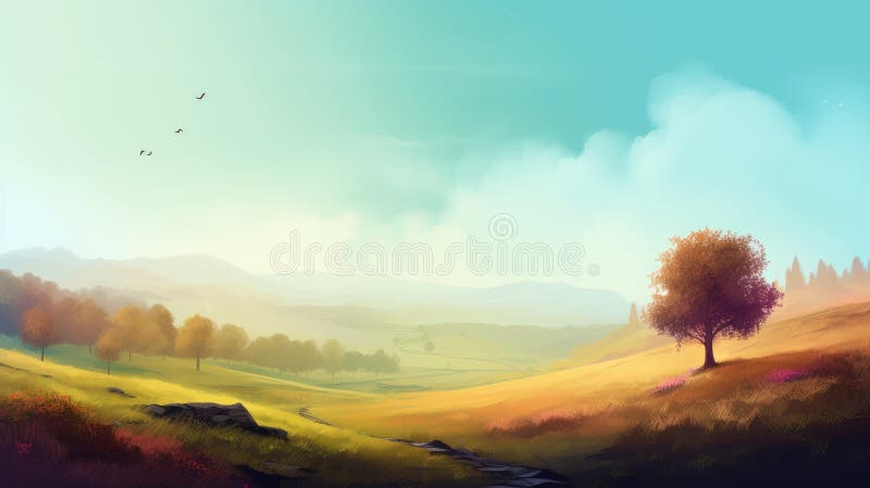 Image of Beautiful Scenery Portrait Generative AI Stock Illustration ...