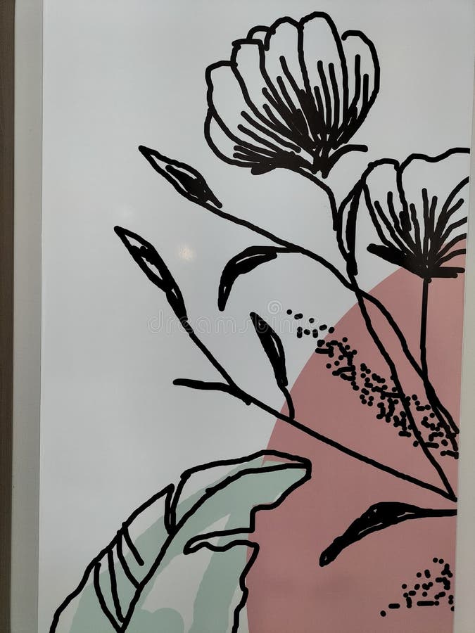 Image of Beautiful Wallpaper with Flower Theme and Simple Design Stock ...