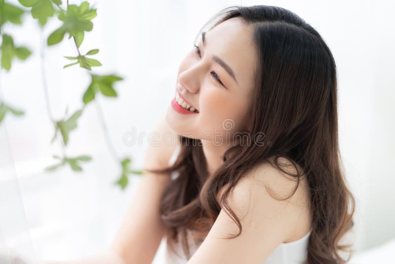 Image of Beautiful Young Asian Woman in the Morning Stock Image - Image ...