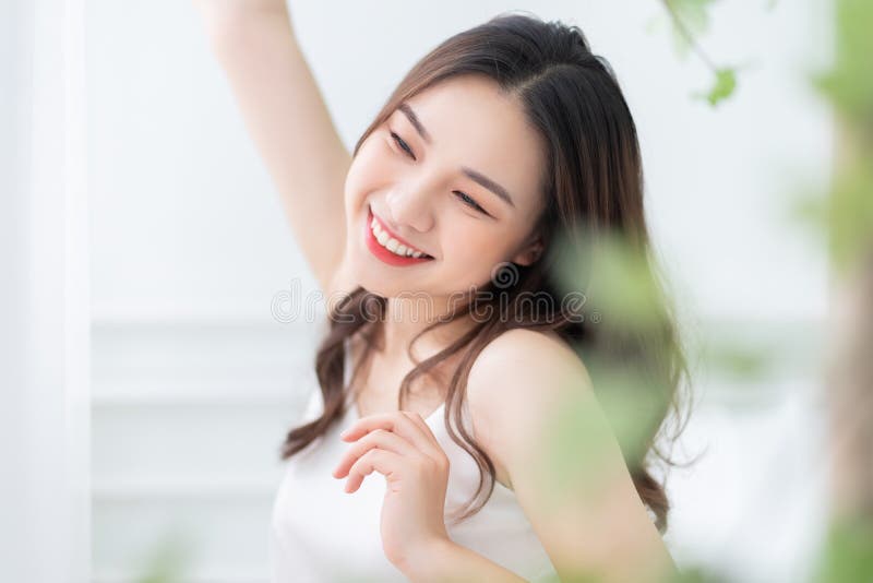 Image of Beautiful Young Asian Woman in the Morning Stock Image - Image ...