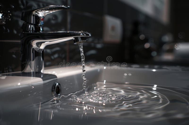 Faucet Reflection in Shiny Sink Stock Illustration - Illustration of ...