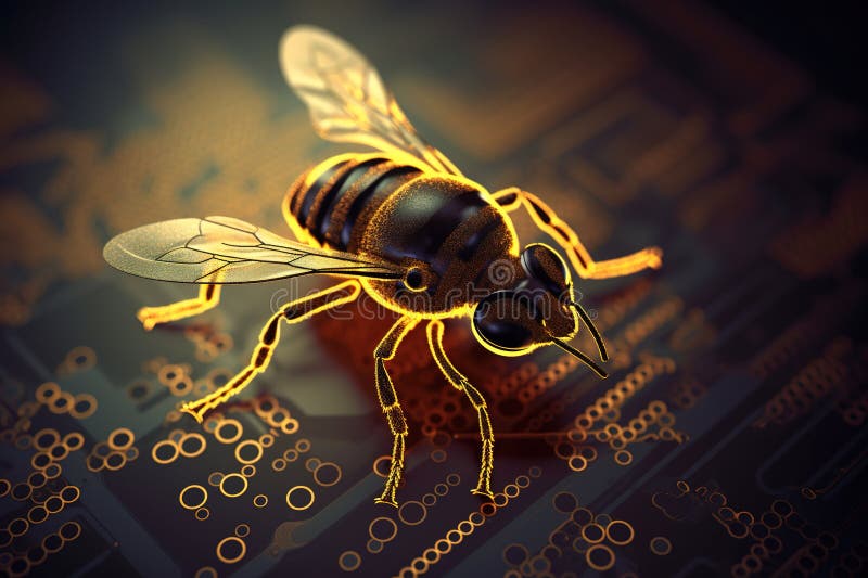 Image of a Bee with Technology Concept. Electronic Bee with a Circuit Board. Insect Stock ...