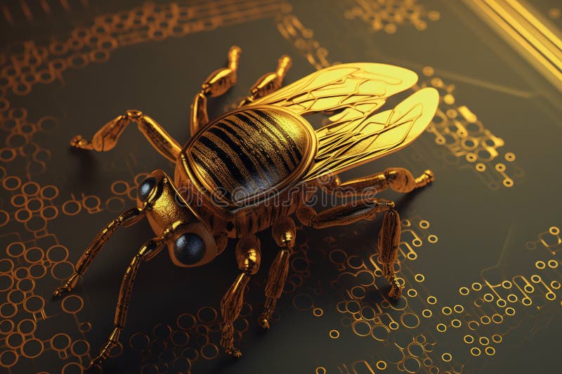 Image of a Bee with Technology Concept. Electronic Bee with a Circuit ...