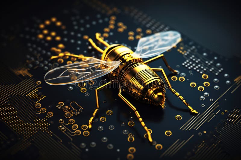 Image of a Bee with Technology Concept. Electronic Bee with a Circuit ...