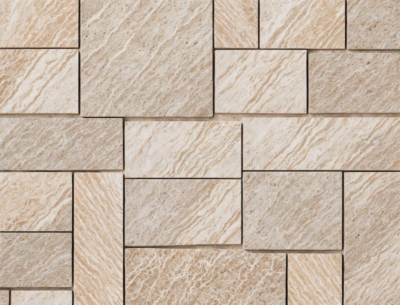 A Beige-colored Brick Wall with a Pattern of Rectangular Blocks. Stock ...