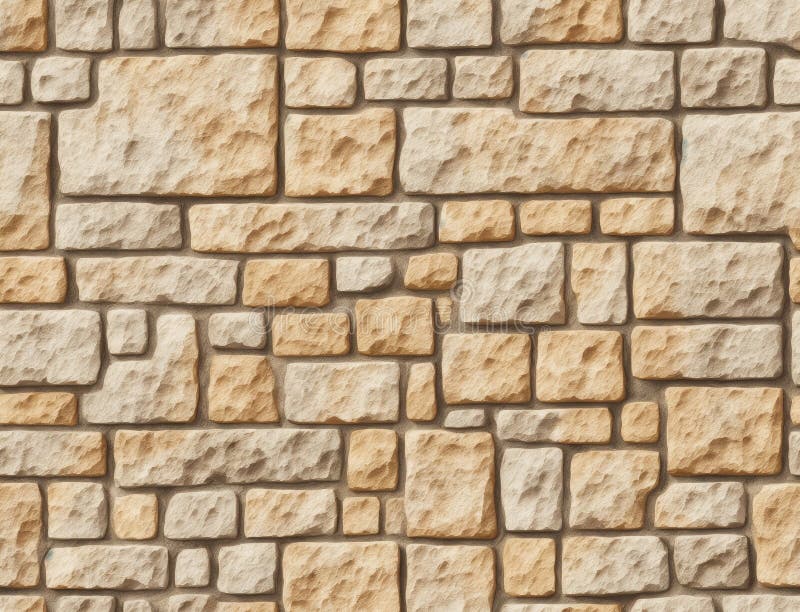 A Beige Stone Wall with a Rough Texture. - Seamless and Tileable Stock ...