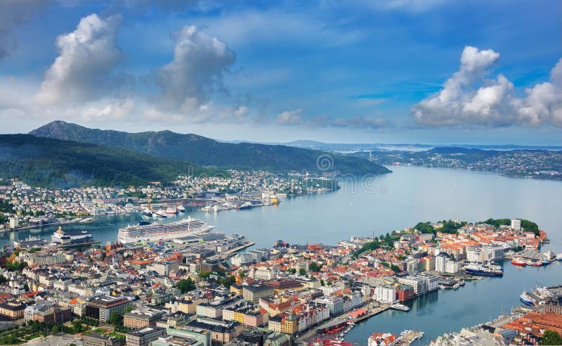 Image of Bergen from Floyen Viewpoint Stock Photo - Image of landmark ...