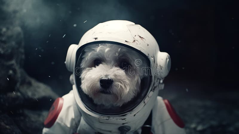 Image of Bichon Dog in Space Suit Generative AI Stock Illustration ...