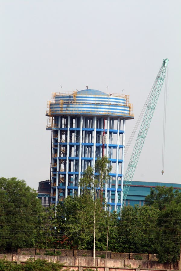 Blue Water Tank Hugh Structure Stock Image - Image of hugh, area: 119963513
