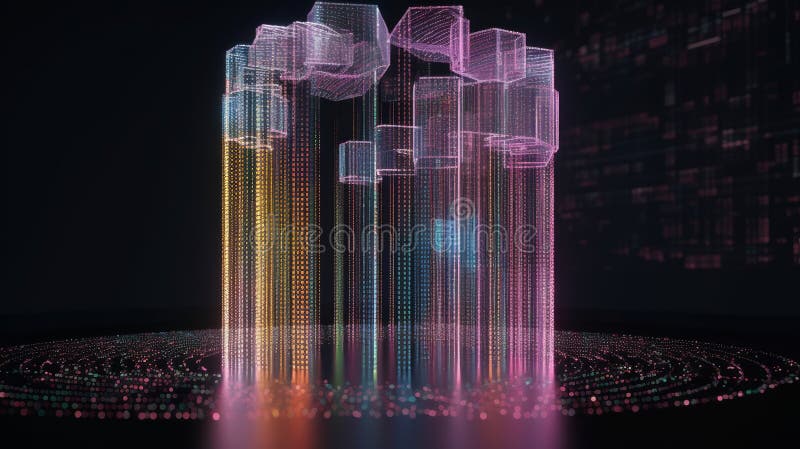 Image of Big Data Concept Digital Data Flow Transferring Generative AI ...