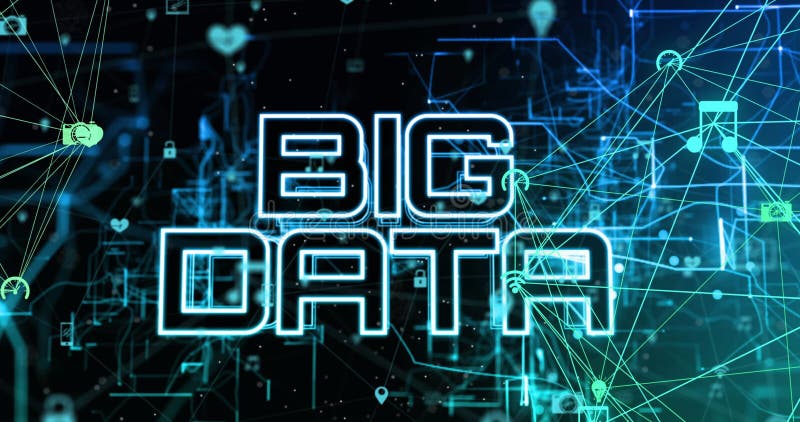 Image of Big Data Text Over Data Processing on Black Background Stock ...