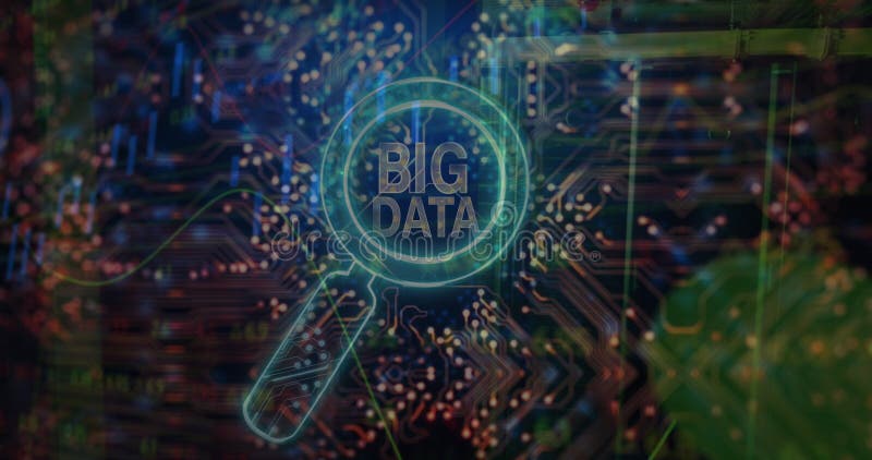 Image of Big Data Text Over Reading Glass and Server Room Stock ...