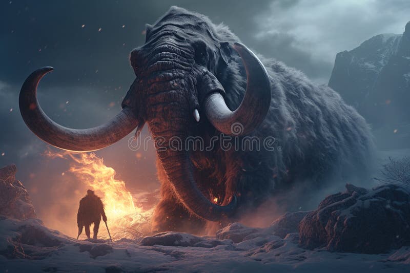 Image of Big Mammoth in the Forest, Wildlife Animals. Ancient Animals ...