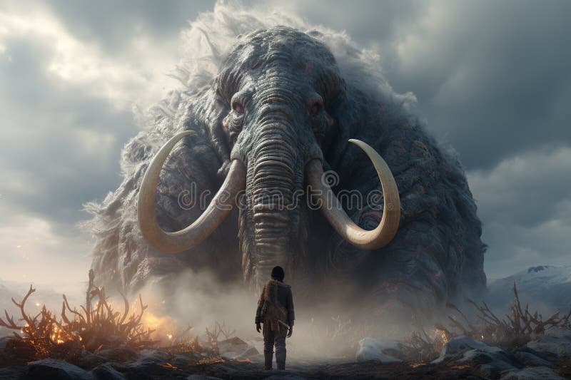 Image of Big Mammoth in the Forest, Wildlife Animals. Ancient Animals ...